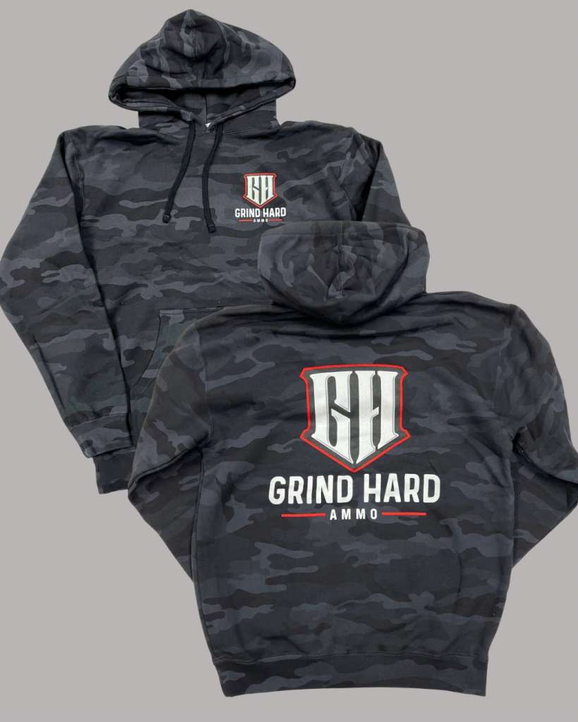 Black Camo Logo Hoodie - Grind Hard Ammo®