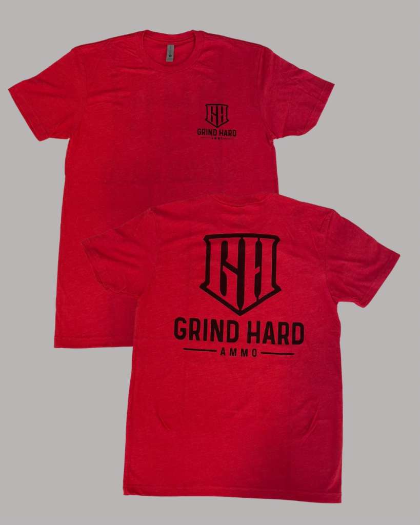 Original Red Logo Shield T-shirt - Grind Hard Ammo®